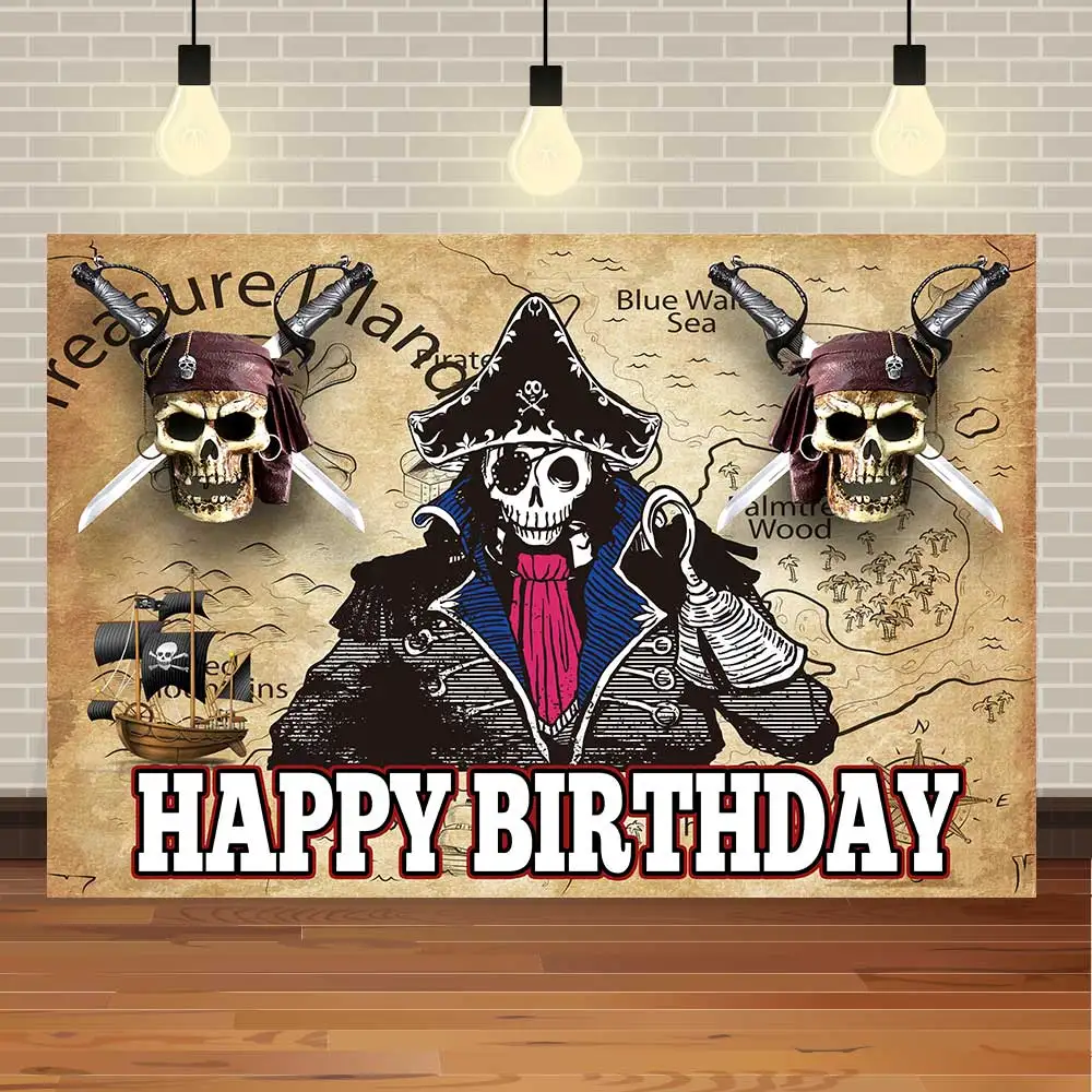 Pirate Ship Birthday Backdrop