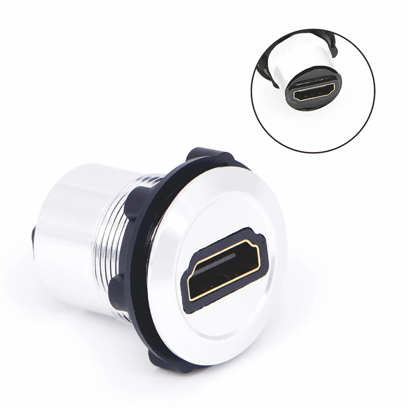 22mm USB connector socket Metal Panel Mounting Diameter HDMI Connector ...