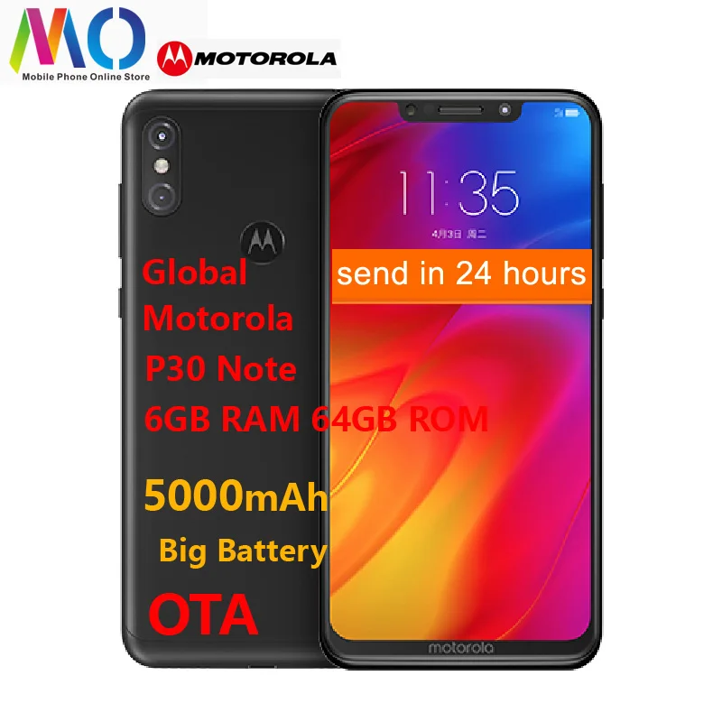 Original Motorola Moto P30 Note Smart Phone 6.2" Fhd 6gb Ram 64gb Rom Snapdragon 636 Fingerprint ...