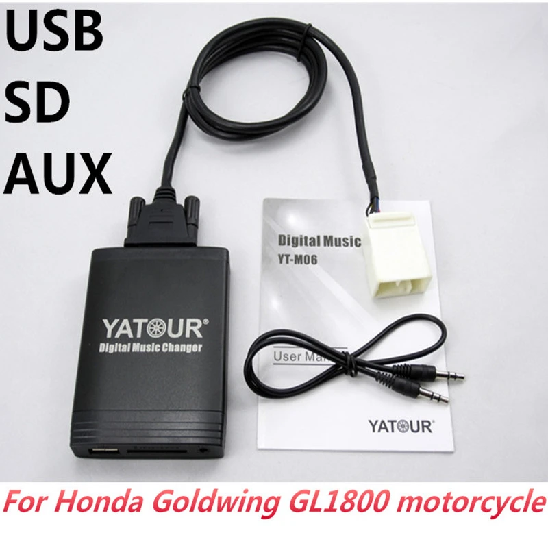 Yatour Digital Music Changer Car Audio Interface For Honda Goldwing Gl1800 Motorcycle Mp3 Usb Sd ...