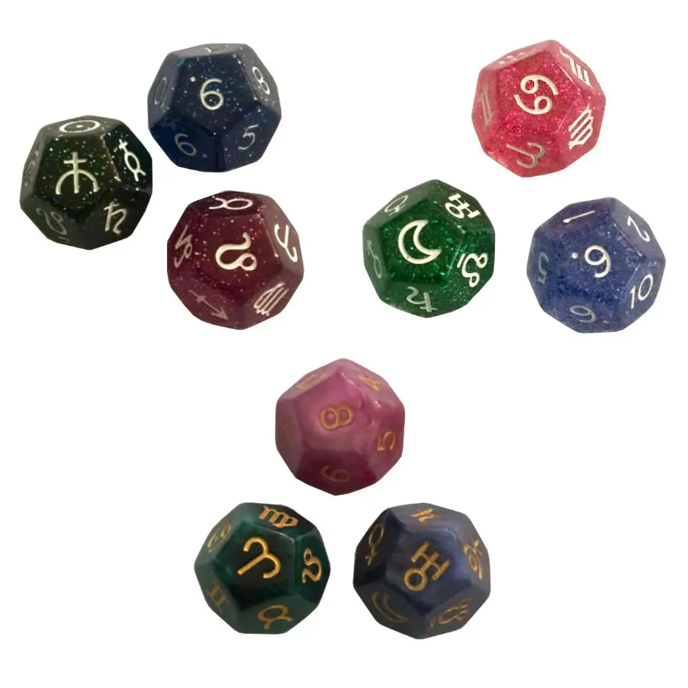 3Pcs/Set 12 Sided Astrology Dice Acrylic Number Divination Magic Board ...