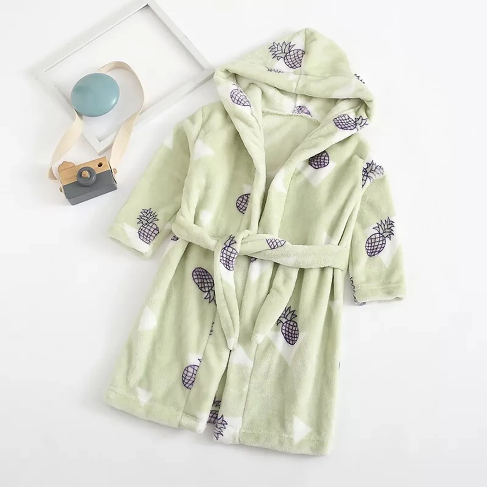 Kids Winter Bathrobe Flannel Nightgown Robes Bath Robes Toddler Baby ...