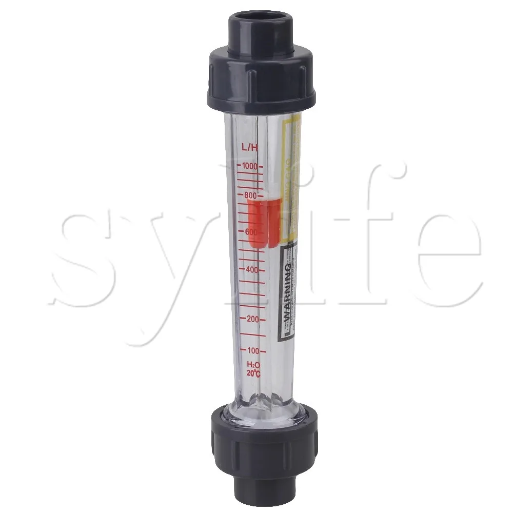 100-1000L / H Pipeline Water Liquid Flow Meter Flowmeter New Grey+ ...