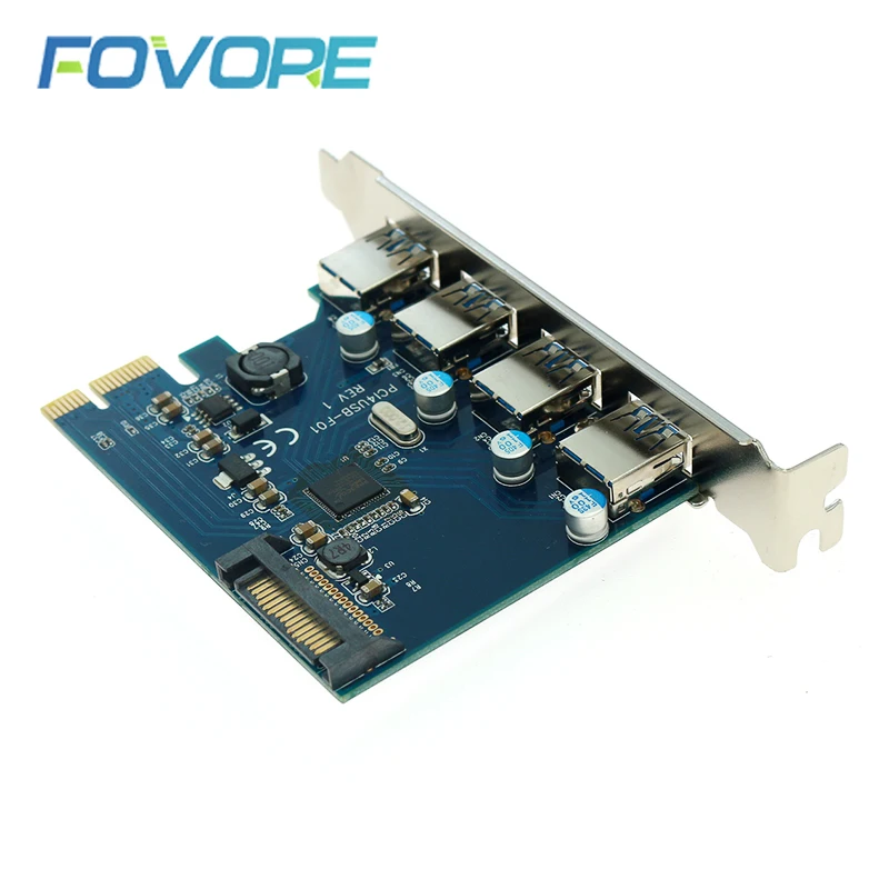 USB 3.0 PCI express Expansion Card 4 port PCI E to USB3.0 Computer ...
