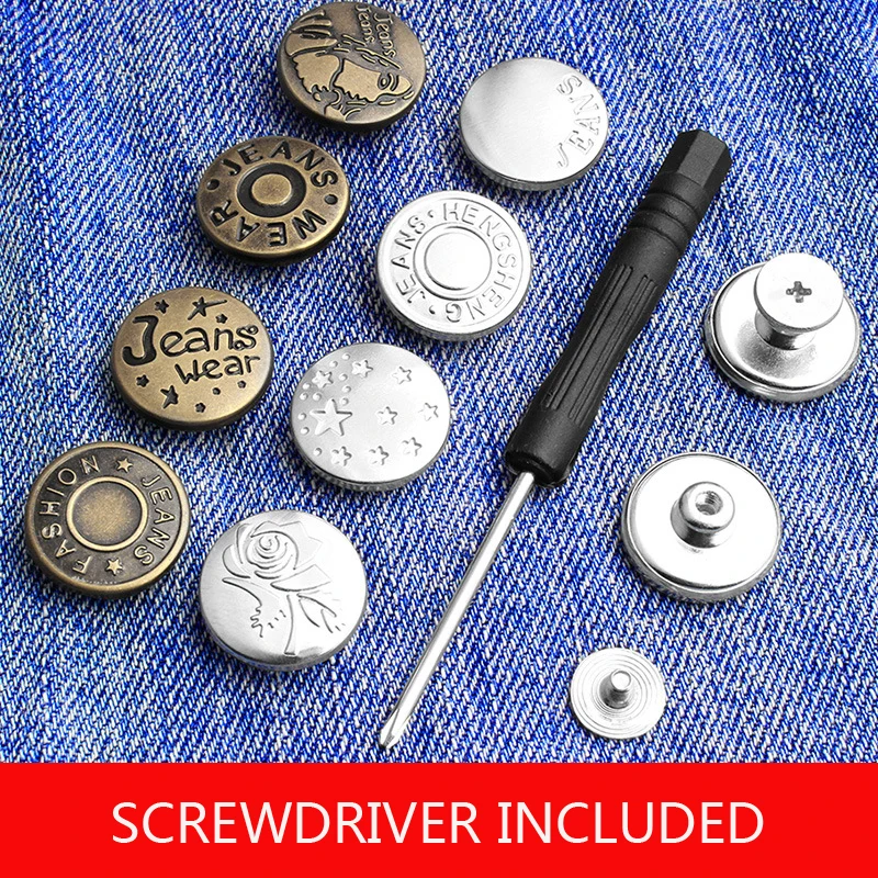 10PCs-Screw-Bronze-Metal-Buttons-for-Clothing-Pants-Jeans-Perfect-Fit ...