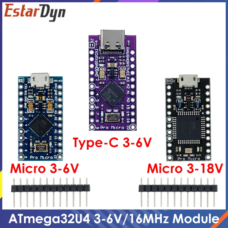 Micro/mini/TYPE C usb atmega32u4 módulo 5v 16mhz placa para arduino ...