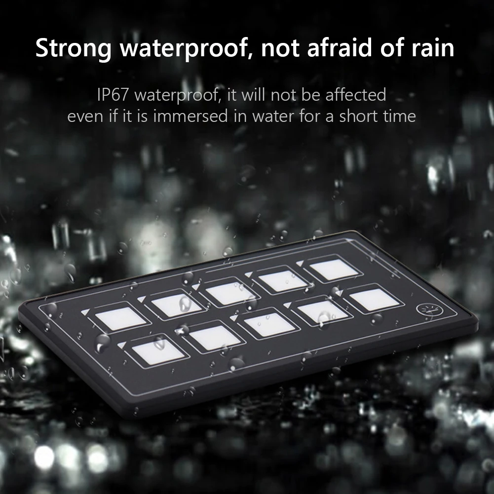 Waterproof 10 Gang RV Switch Panel Bluetooth APP Control Kit LED Light ...