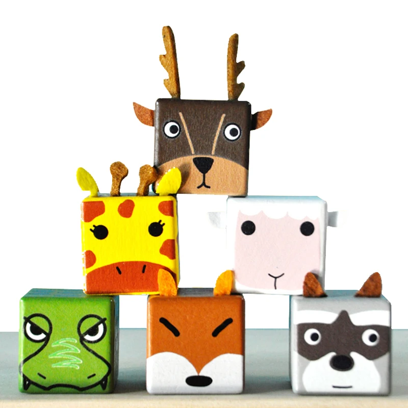 Mini-Animal-Blocks-Wooden-Toys-For-Baby-Cartoon-3D-Cube-Hand-Grip ...
