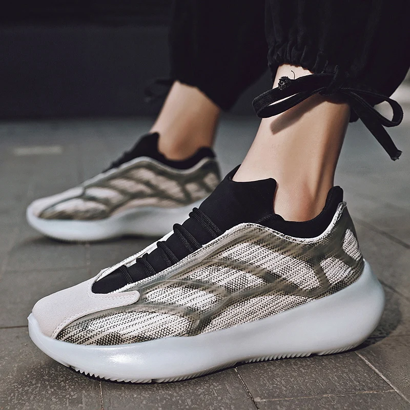 2021 New Fluorescent Female Sports Reflective Shoes Lace up Sneakers ...