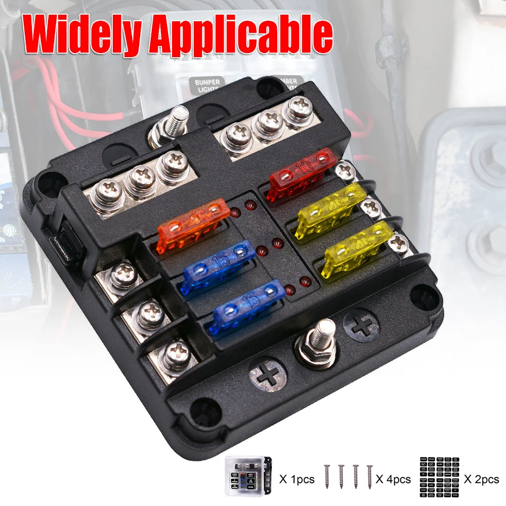 Boîte à fusibles à lame à 6 voies et barre de Bus, Kit de voiture avec ...