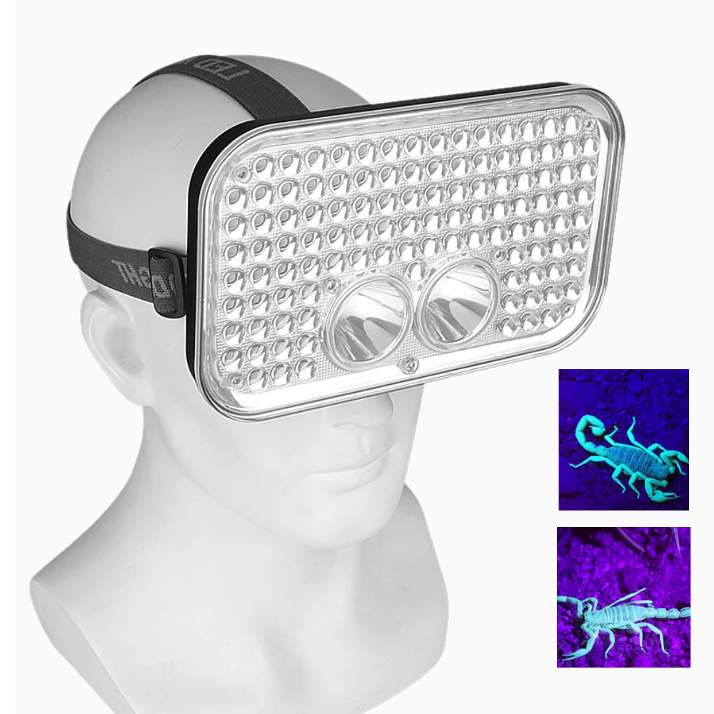 Powerful 111led Headlamp 395nm Uv Yellow Led Scorpion Lamp Handheld ...