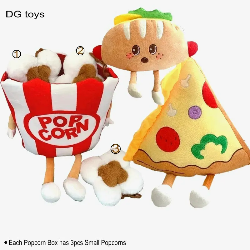 Cute Cartoon Fast Food Plush Toy Stuffed Hot Dog Popcorn Chicken Legs ...