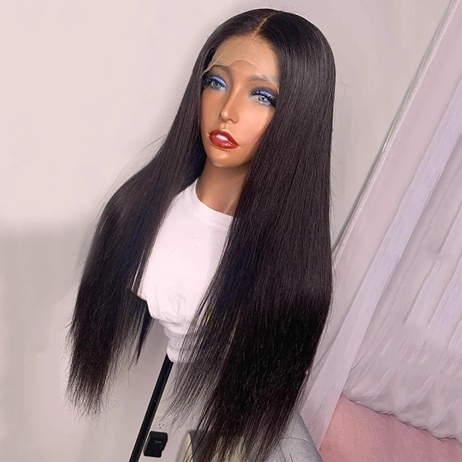 Malaysian Straight Hair T Part Lace Frontal Wig 100% Remy Human Hair ...