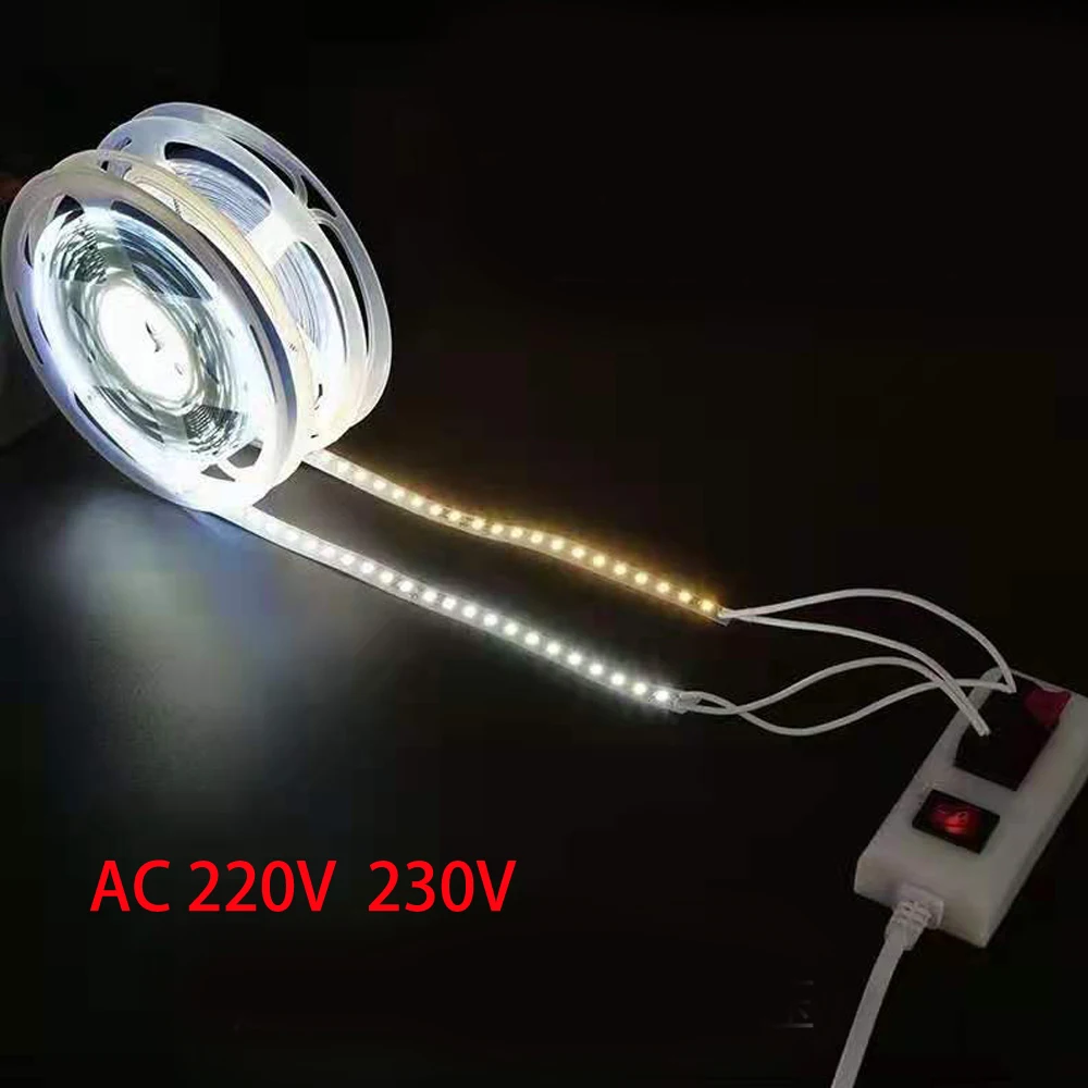 5/10/20M Strip 220V 230V AC 2835 120LED/M Cool White Warm White Natural ...