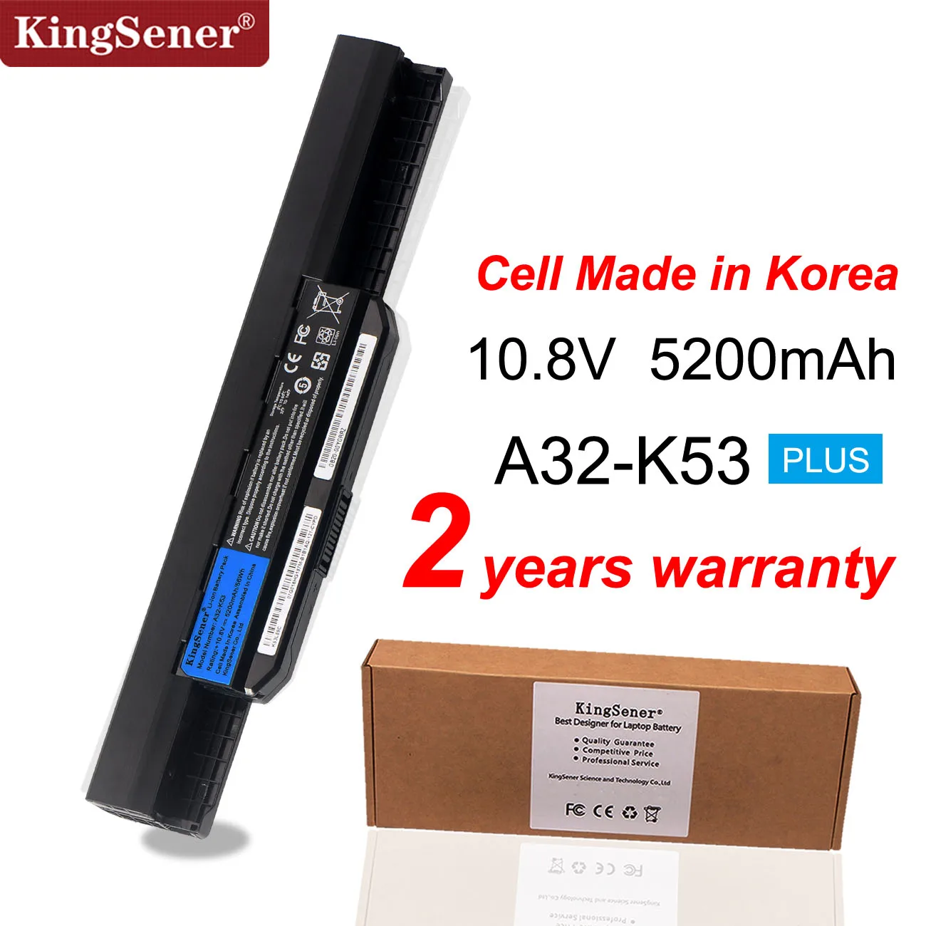 Kingsener 5200mah A32-k53 Laptop Battery For Asus K43 K43e K43j K43s ...