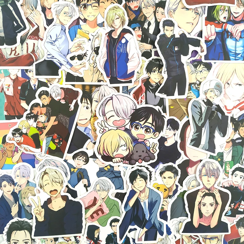 50 шт./упак. Ю! На льду наклейки японского аниме наклейки для крутой ...