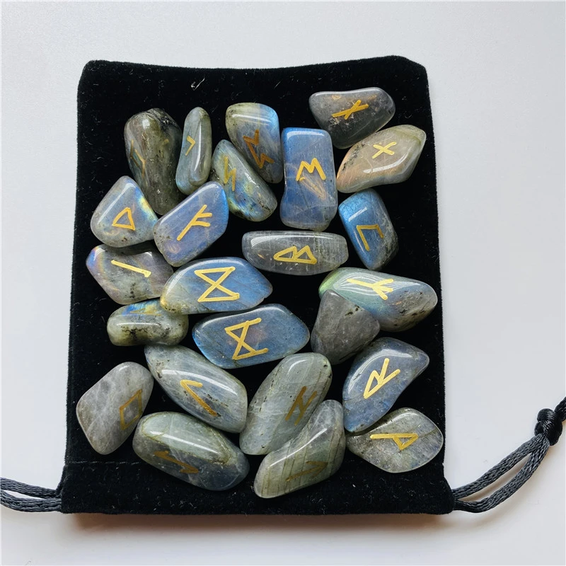 Labradorite Natural Stone | Rune Stones Labradorite | Runes Divination ...
