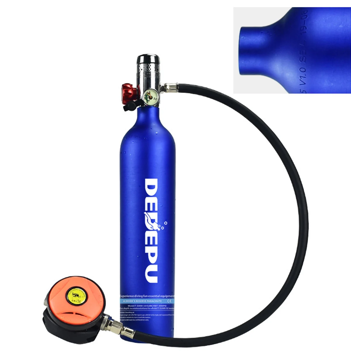 1L Scuba Oxygen Cylinder Set Diving Air Tank Valve Respirator Refill ...