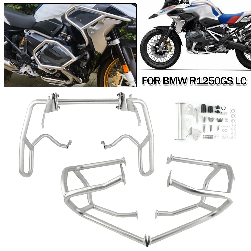 Motorcycle-Upper-Lower-Highway-Freeway-Crash-Bar-Engine-Guard-Frame ...