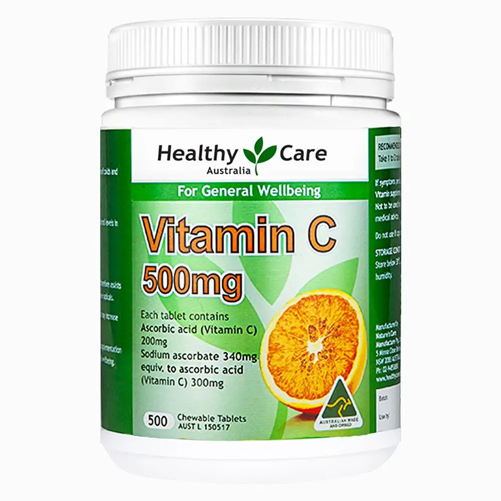 Healthy Care Vitamin C 500mg Chewable 500 Tablets|Vitaminas/Minerais ...