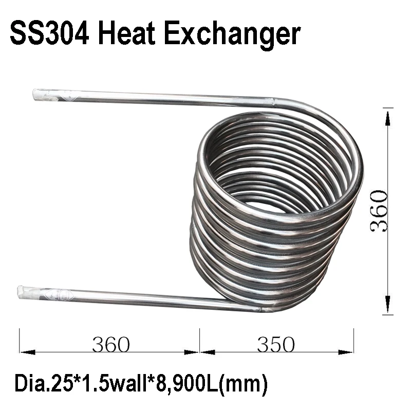 SS304 Stainless Steel Coil Heat Exchanger Hot Water Coil for DIY Dutch ...