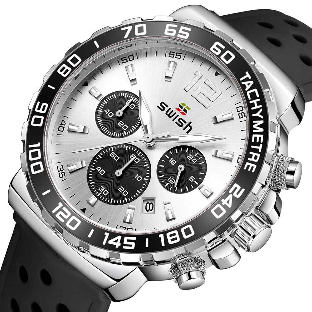 SWISH Men's Watches Chronograph Analog Quartz Watch Hands Waterproof ...