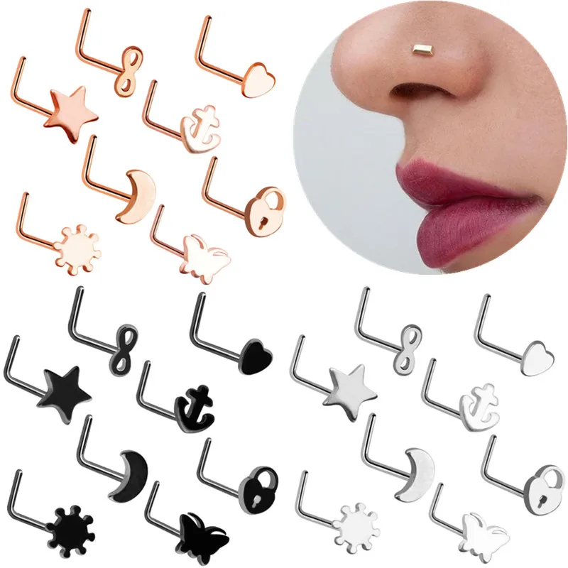 Heart Nose Ring Stud