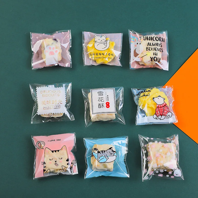 100pcs-lot-Cookies-Self-Adhesive-Bag-Cartoon-Homemade-Handmade ...