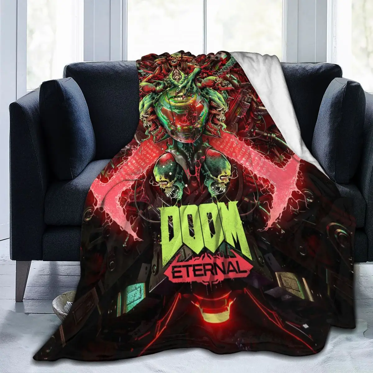 Flannel Throw Blanket | Fleece Throw Blanket | Doom Blanket - Throw ...