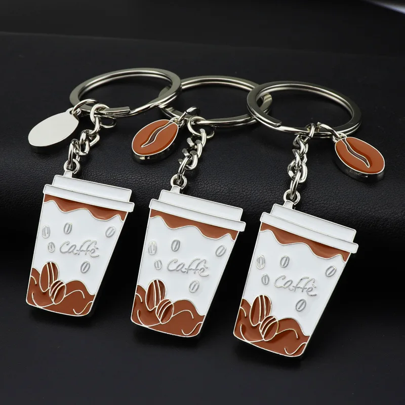 2021 New Mini Coffee Cup Key Chain High Quality Zinc Alloy Keychains ...