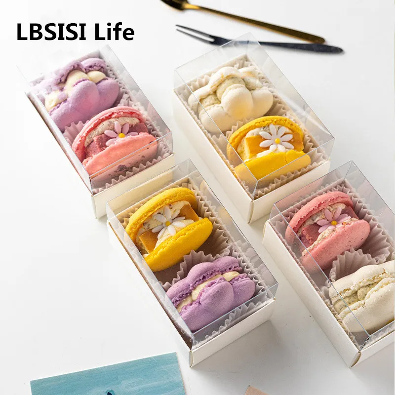 LBSISI Life 10pcs Transparent Dessert Boxes Macaron Mousse Cake Packing ...