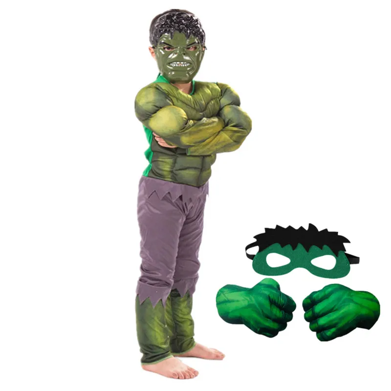 Child Hulk Cosplay Muscle Costume Movie Superhero Luxury Cute Zipper ...