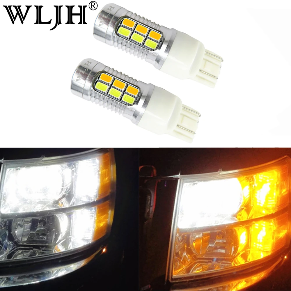 Wljh 2x Car 7440 7443 Led T20 W21w Led 5630smd Switchback Car Styling ...