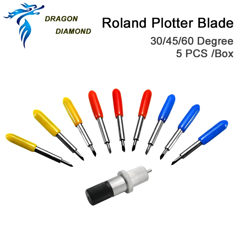 5 Pcs Roland Cutting Plotter Blade 30/45/60 Degree 1 pcs Roland Vinyl ...
