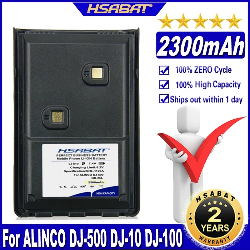 Hsabat Qb-26l 2300mah Battery For Alinco Dj-500 Dj-10 Dj-100 Dj-289g Dj ...