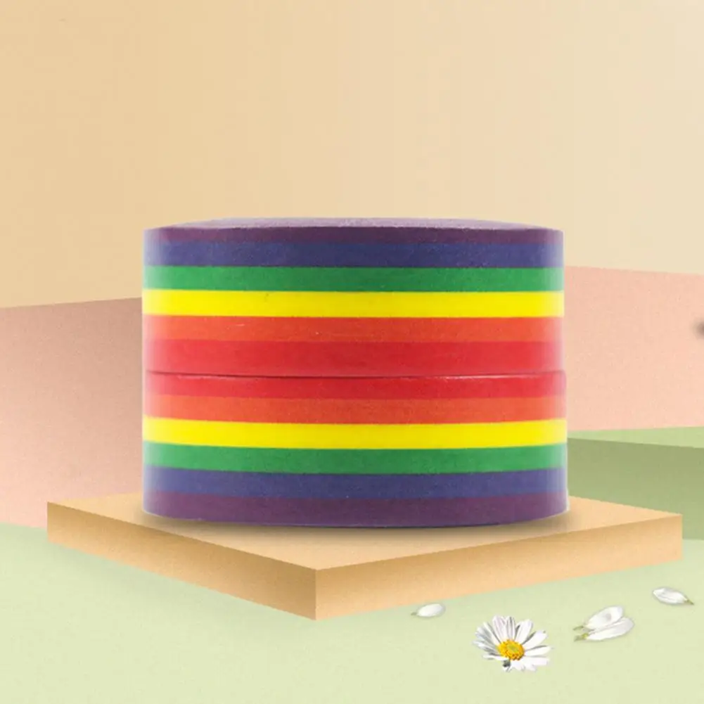 10Pcs Multi color Rainbow Pattern DIY Handcraft Tapes Home School ...
