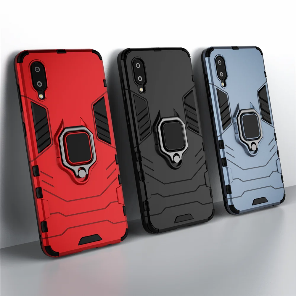 For Samsung Galaxy M02 M 02 Case Armor Ring Stand Holder Phone Cover ...