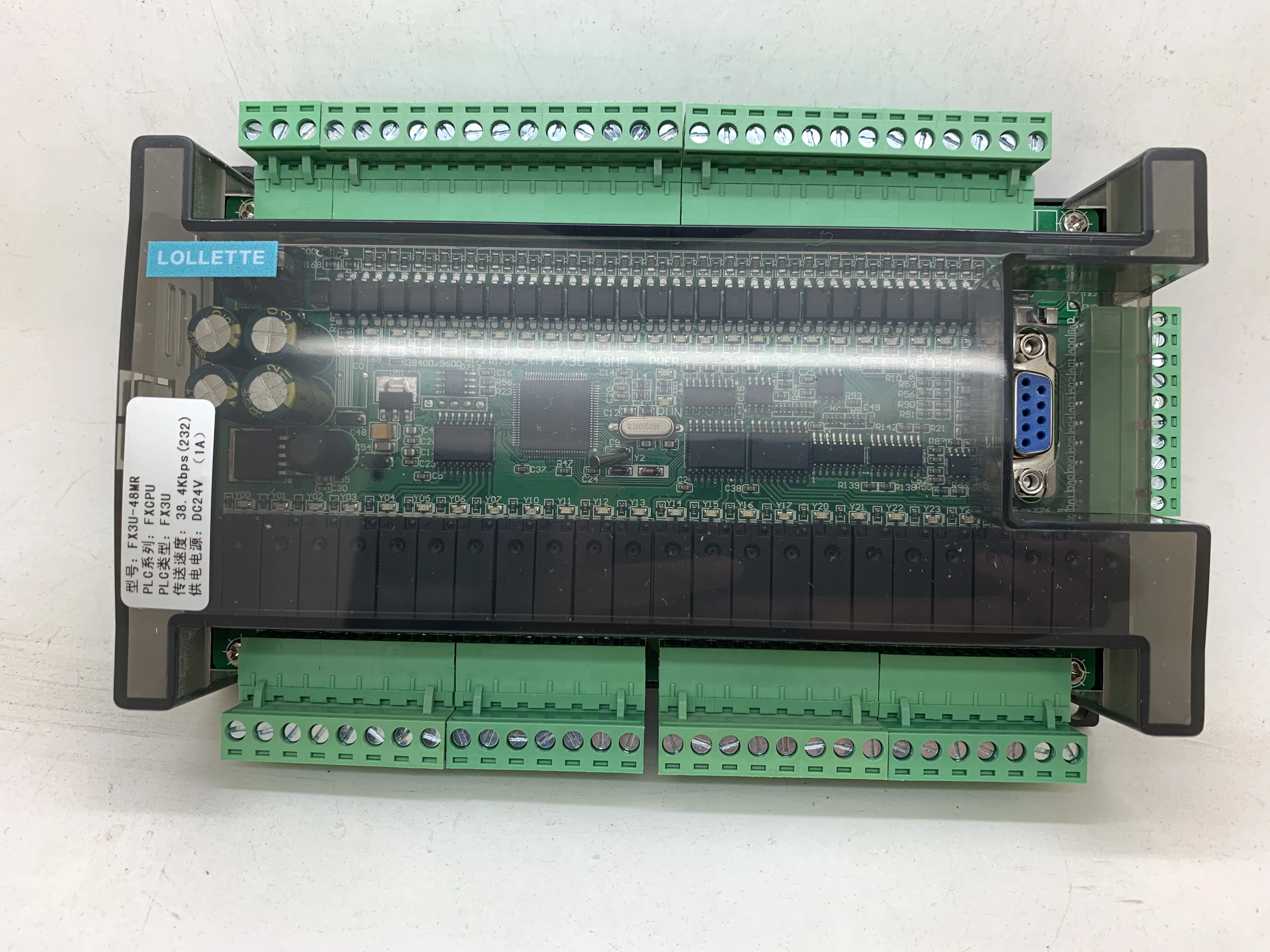 LE3U FX3U 48MR RS485 RTC (real time clock) 24 Input 24 Relay output 6 analog input 2 analog ...