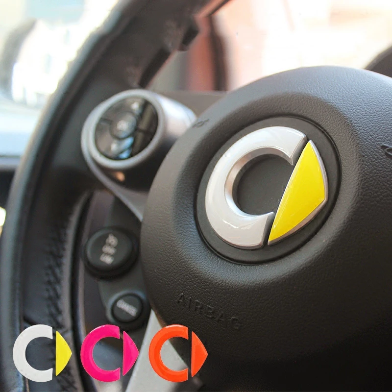 Car Styling 3d Steering Wheel Emblem Badge Logo Sticker Decal For Smart ...