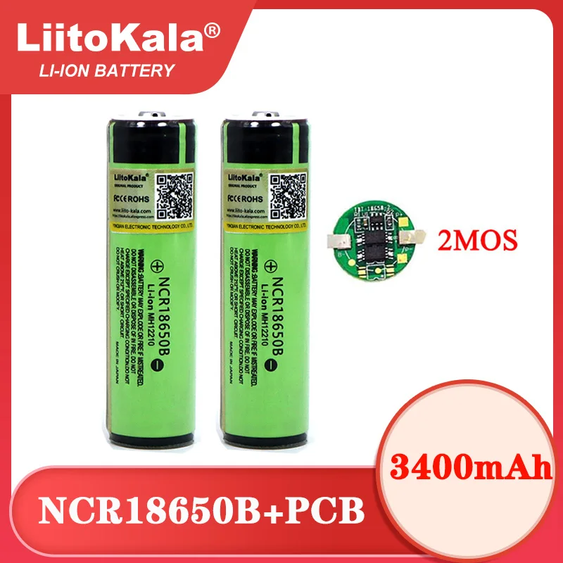 Liitokala New Protected Original Rechargeable battery 18650 NCR18650B 3400mah with PCB 3.7V For ...
