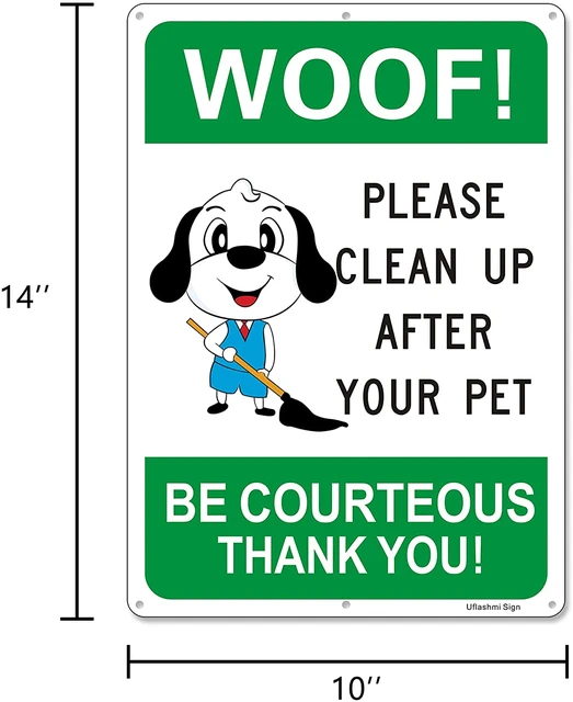 Pick Up Dog Poop Sign