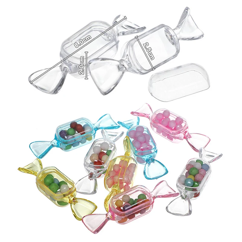 10Pcs Creative Candy Packaging Box Material Acrylic Candy Shaped Mini ...