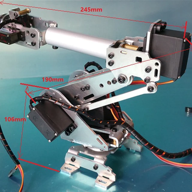 High Tech DIY 6DOF Mechanical Arm Robot Kit PS2 Remote Control Robot ...