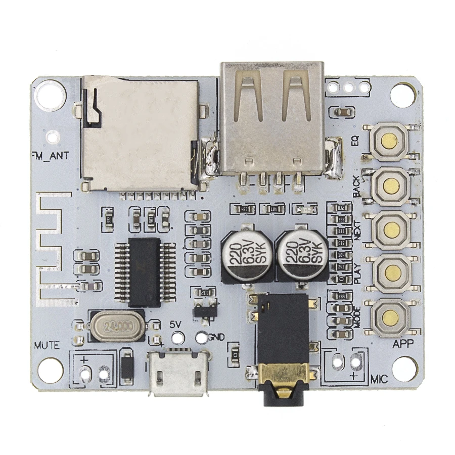 Bluetooth Audio Receiver board with USB TF card Slot decoding playback ...