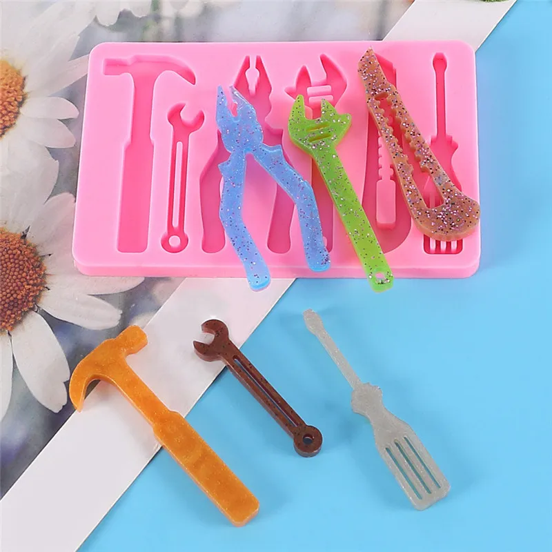 3D Hardware Tools Silicone Fondant Cake Molds Spanner Saw Ladder Cake ...