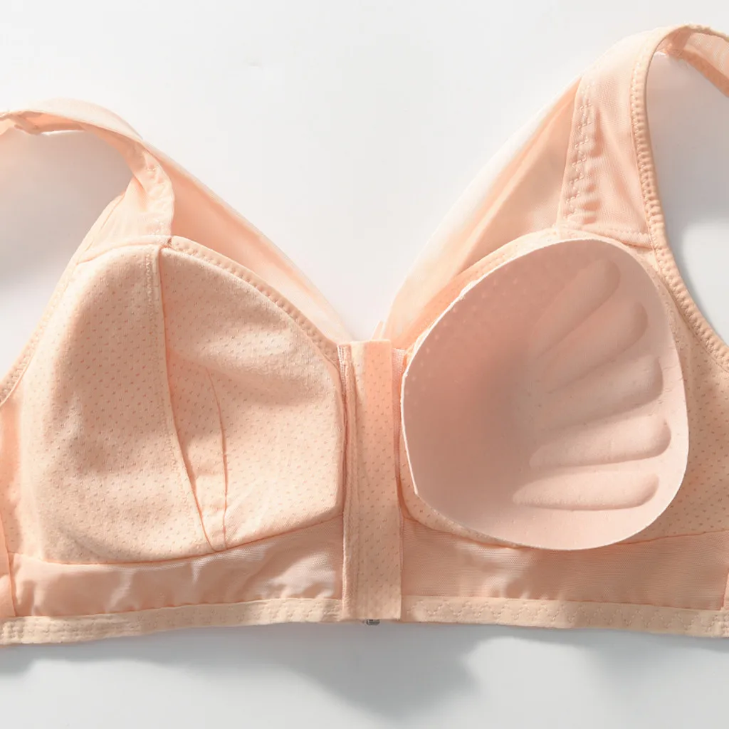 Female Comfortable Bras Front Zipper Sports Bra Without Steel Ring ...