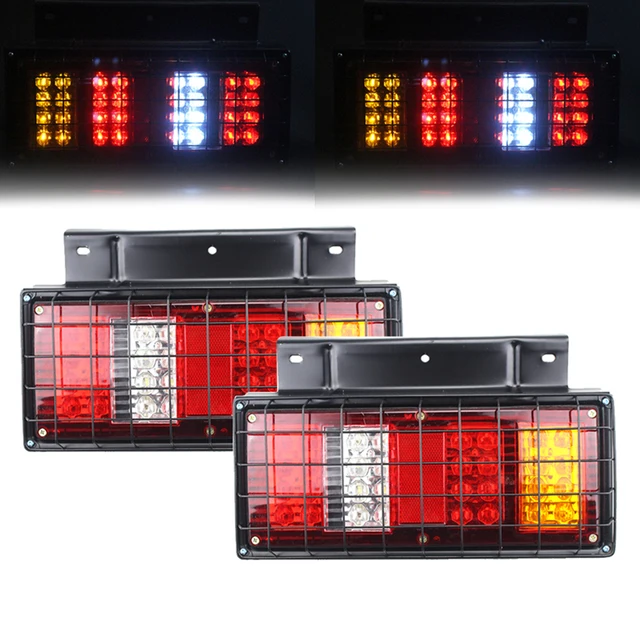 2x 40LED LED Taillights Red Yellow Rear White Tail Light Lamp DC 12V ...
