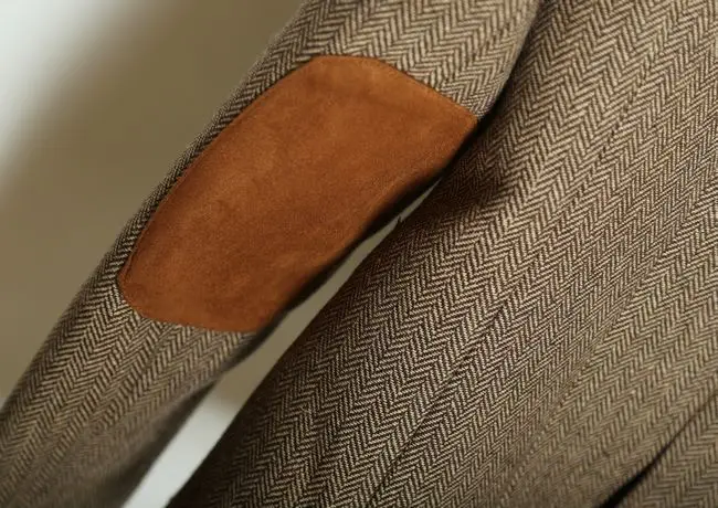 Tweed Jacket Women Elbow Patches