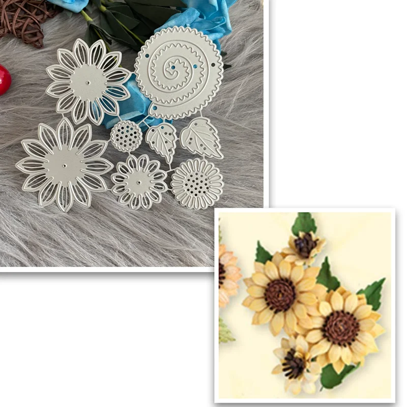 3d Sunflower Decoration Die Metal Cutting Dies Diy Scrapbook Paper ...
