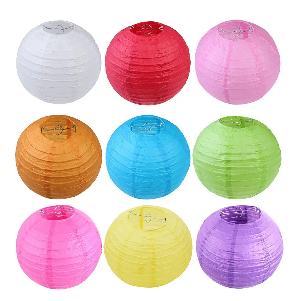4/6/8/10 inch Round Paper Lantern DIY Paper Ball Lamp for Wedding Party ...